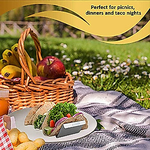 SIH Taco Holders –Taco Holders Set of 4, Oven and Grill Friendly Metal Taco Holder Stand - Dishwasher Safe and Easy to Use Taco Racks (4x8″)