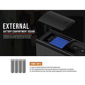 RPNB Gun Safe,Mounted Biometric Nightstand Handgun Safe with Quick Access Sliding Door, Pistol Safes for Wall Bedside Desk Vehicle with the Fingerprint, Keypad, Pistol Holder,Carbon Knight Series