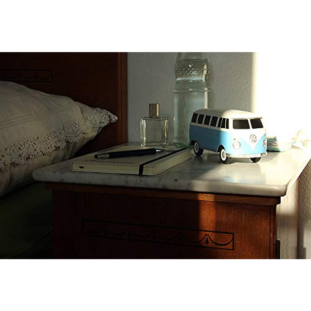 BRISA VW Collection - Volkswagen Samba Bus T1 Camper Van Portable Bluetooth Speaker, Wireless/Cordless with Great Sound Quality & Unique Design (Scale: 1:20 / Blue & White)