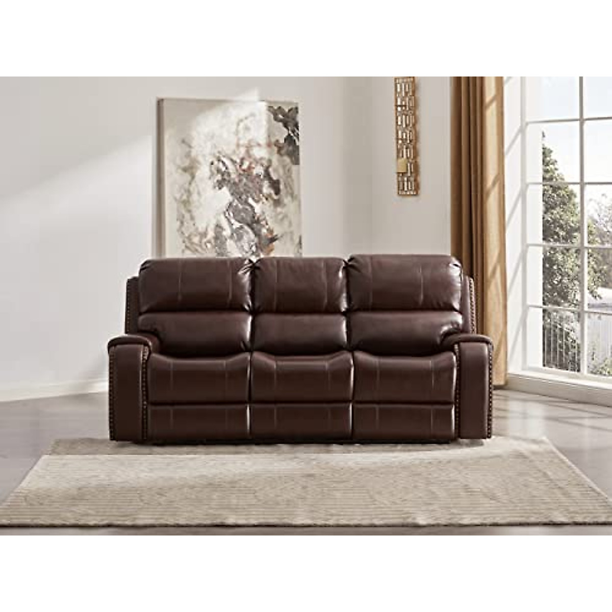 Signature Design by Ashley Latimer Power Reclining Sofa with Adjustable Headrest, Brown