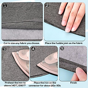 Fusible Interfacing, 0.3x21.9yd Polyester Non-Woven Interfacing Single-Sided Iron on Interfacing Lightweight Medium Weight Iron-On Interfacing for Sewing Quilting Crafting