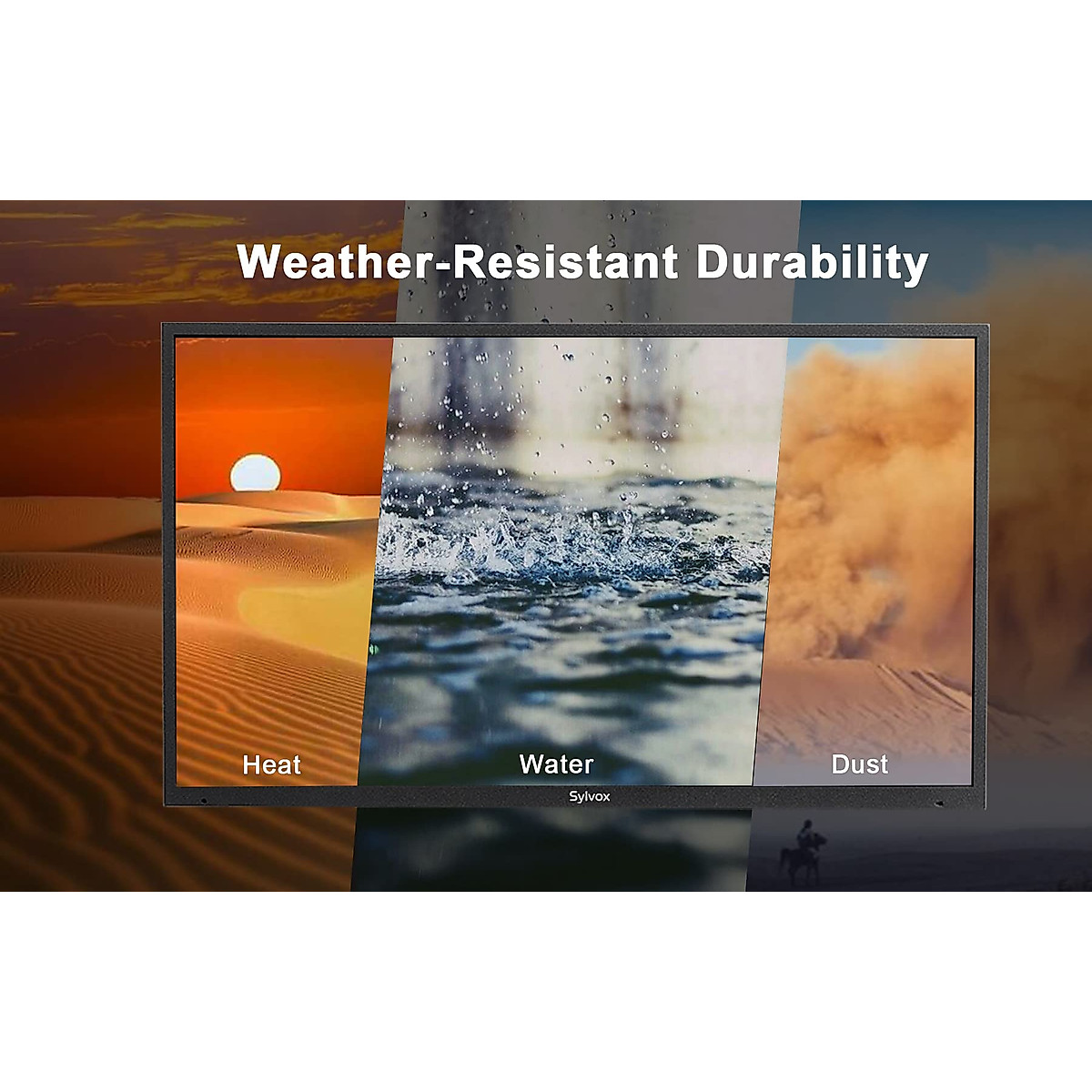 SYLVOX 75 inch Outdoor TV, 2000 nits Full Sun LED Outdoor TV, 4K UHD Smart Television IP55 Waterproof, High Brightness, ATSC & NTSC Tuner, Support Bluetooth & 2.4G WiFi, for Outside & Backyard