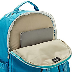 Kipling Women's Seoul 17” Laptop Backpack, Durable, Roomy with Padded Shoulder Straps, Nylon Bag, Eager Blue Fun, 13.5''L x 18.3''H x 7.8''D