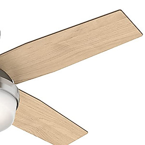 Hunter Fan Company 50282 Hunter Dempsey Indoor Low Profile Ceiling Fan with LED Light and Remote Control, 44", Brushed Nickel Finish