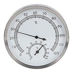 Aqur2020 Stainless Steel Sauna Room Thermometer Hygrometer Steam Room Thermometer with Easy-to-Read Scale ThermoHygrometer Sauna Room Accessories