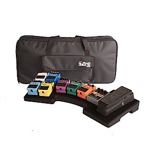 Gator Cases Mega Bone Molded Polyethylene Curved Guitar Pedal Board with Padded Lightweight Carry Bag; USA Made, 28" x 11" x 2.5" (G-MEGA BONE)