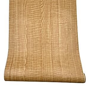 Yifely Light Yellow Wood Textured Furniture Paper Peel & Stick Shelf Liner Cabinet Door Sticker 17.7inch by 9.8 Feet