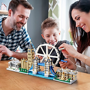 KLMEi Building Micro Mini Blocks Architecture Skylines Collection Set for Adults London Bridge Mini Bricks for Kids (3430 Pieces)