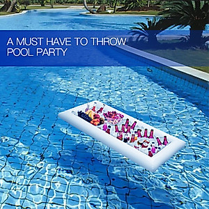 Novelty Place Inflatable Ice Serving Buffet Bar with Drain Plug - Salad Food & Drinks Tray for Party Picnic & Camping (Pack of 1)