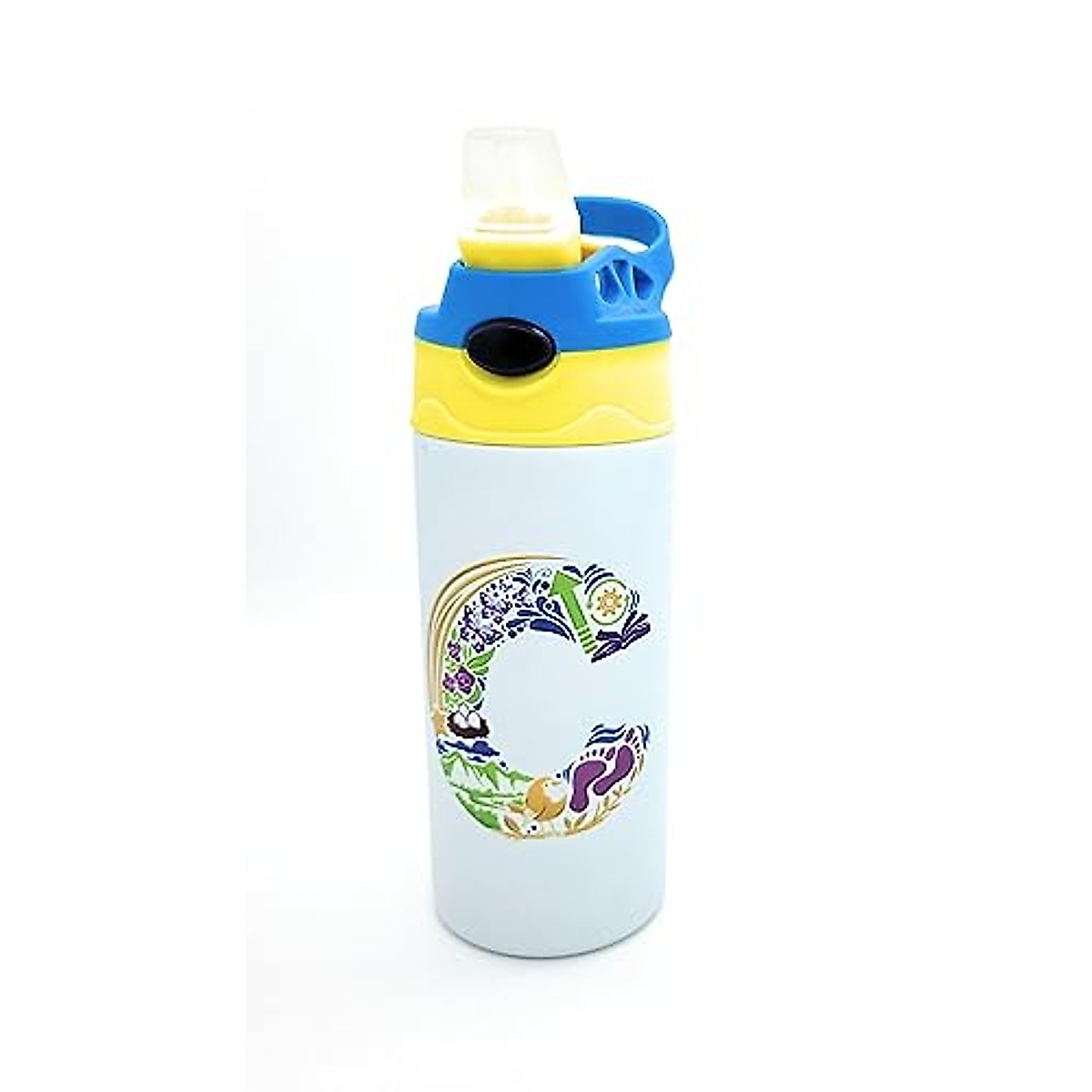 12oz "NOTHING WRONG IN DOING GOOD" Glow in the Dark, Wide Mouth Color changing Water Bottle for Kids (Blue)