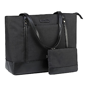 VASCHY Laptop Tote Bag for Women, Large 15.6inch Computer Teacher Bag Purse Briefcase for Travel,Work,Business,Office Black