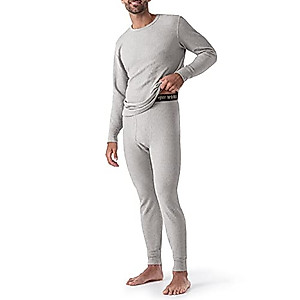 Wrangler Men's Waffle Thermal 2-Pack Pants, Light Grey Heather, Large