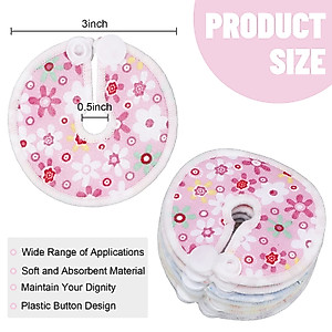 32 Pieces G Tube Pads Holder Cotton Pads for Feeding Support Abdominal G Tube Button Covers Reusable Feeding Tube Supplies Soft G Tube Covers for Breastfeeding Nursing Care, 4 Designs (Fresh Flower)