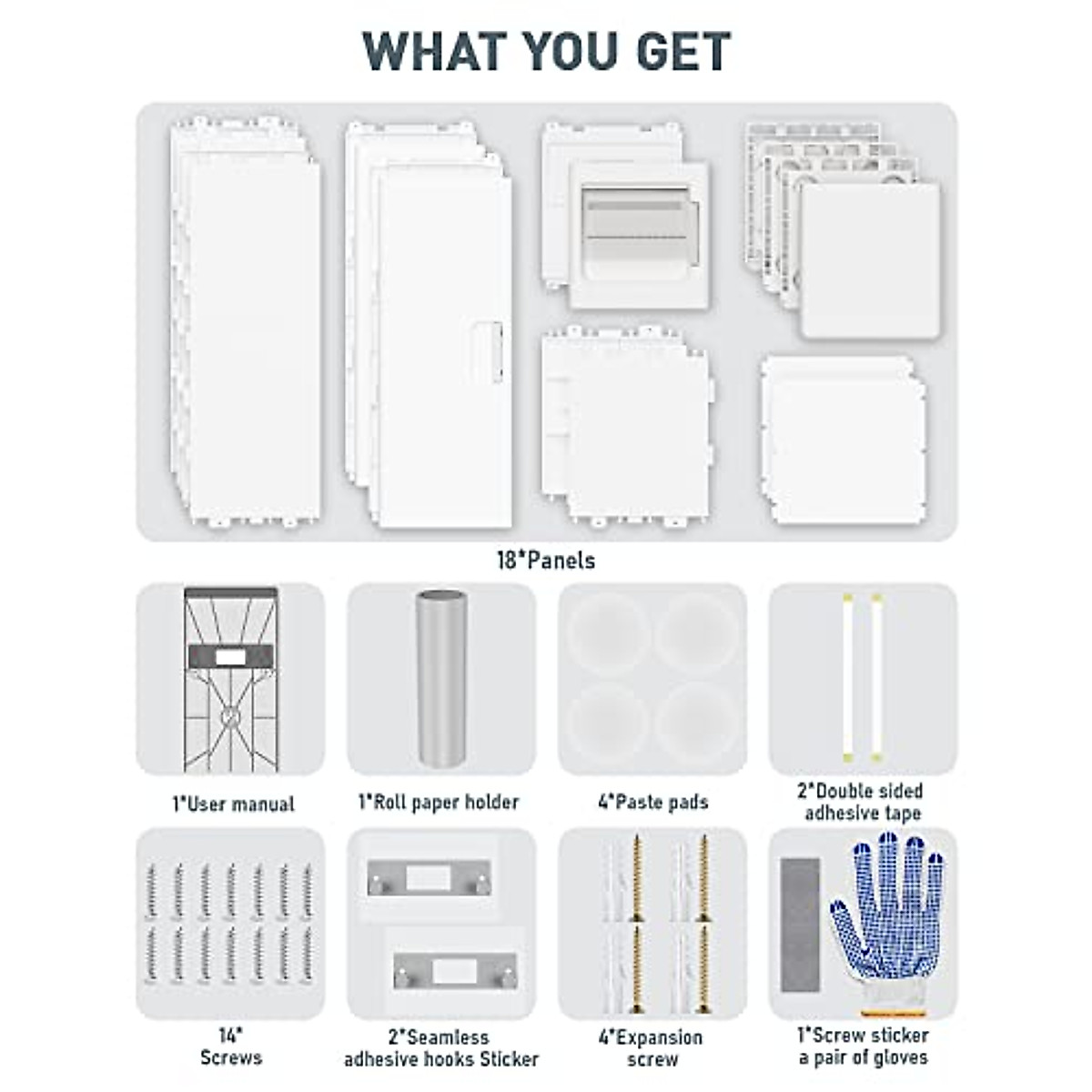 ESTHELLO Bathroom Storage Cabinet with Roll Toilet Paper Holder, Narrow Tall Cabinet Storage, Waterproof Coner Shelf, Compact Bathroom Storage Organizer for Small Bathroom (3 Layers)