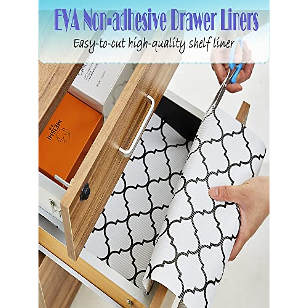 BHCORNER White Shelf Liners For Kitchen Cabinets 12"x20FT Cabinet Liner,Waterproof Contact Paper For Cabinet ,Easy To Cut Drawer Liner For Kitchens Non-Slip Refrigerator Liners For Shelves(12x240inch)