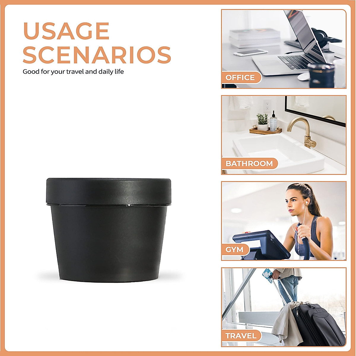 LONGWAY 3.4oz/100ml Empty Leakproof Cosmetic Pot Jars，Wide-Mouth Plastic Mask Container with Dome Lids for Beauty Products, DIY Slime Making or Travel Storage MakeUp（Black）