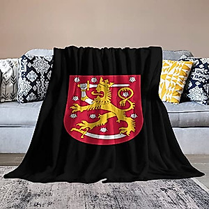 Finland National Emblem Throw Blanket for Couch Bed Flannel Lap Blanket Lightweight Cozy Plush Blanket for All Seasons 40"x60"