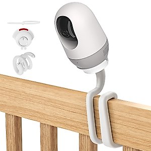 Anbage Baby Monitor Mount Compatible with Nooie Cam 360 Video Baby Monitor Nooie Pet Camera, Baby Monitors Holder with Flexible Twist Mount for Crib, Shelves, Guardrail Without Tools