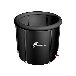 Ice Bath Tub for Athletes | Large Capacity 115 Gallons / 433 Liters | Portable Cold Ice Tub | Inflatable Ice Bath for Outdoor Cold Therapy Tub by Mediasonic (MS-100RP)