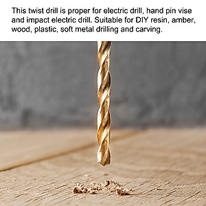 uxcell 4Pcs Mini Twist Drill Bit, 1.2mm Micro Engraving Drill Bits, High-Speed Steel 2.35mm Shank Titanium Coated for DIY Resin, Amber and Wood