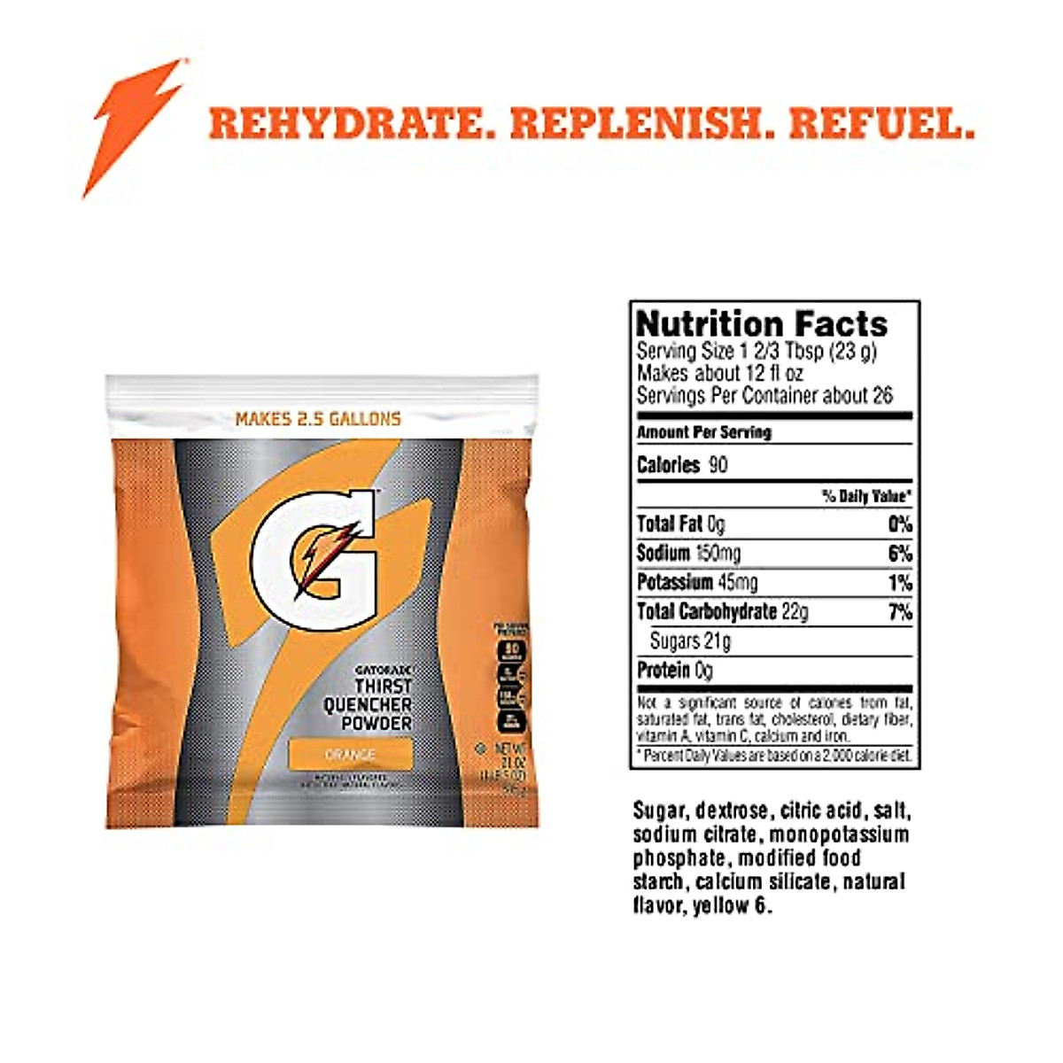 Gatorade Powder Bag Orange, 21 Ounce (Pack of 32)