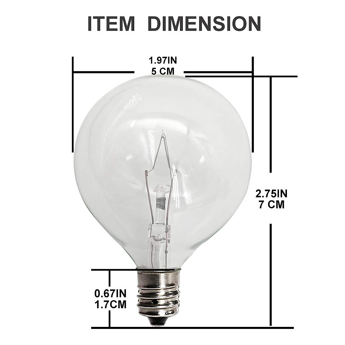 8 Pack 25 Watt G50 Light Bulbs for Full-Size Scentsy Warmers,G16.5 Globe E12 Incandescent Candelabra Base Clear Light Bulbs for Wax Warmer