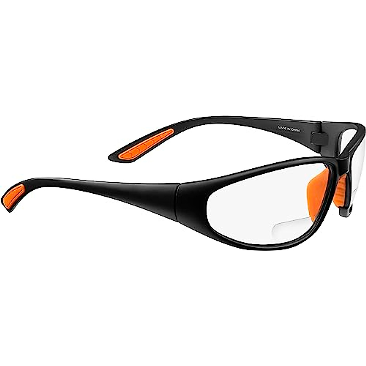 Ironwear Bradford 3030 Series Nylon Protective Safety Glasses with 2.0 Bifocal Lens, Clear Lens, Black Frame (3030-C-2.0), One Size
