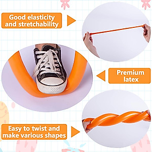 100 Pack 260 Long Balloons Twisting Animal Rainbow Balloons Kit with Pump Thickening Latex Modeling Long Skinny Clown Balloons for Balloon Animals Shape Birthday Weddings Party Decoration Ballon Arch