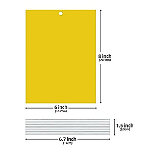Cheechee 40-Pack Yellow Sticky Traps for Gnats, Fruit Fly Trap for Indoors/Outdoor Flying Plant Insect Killer Like Fungal Gnats, White Flies, Aphids, Leaf Miners - 6x8 in, 40pcs Twist Ties Included