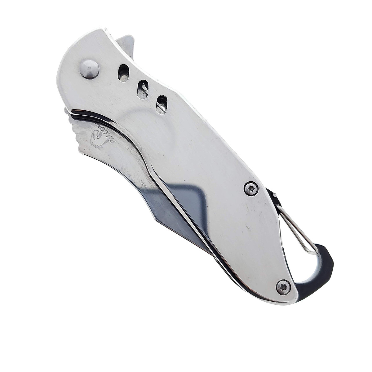 Falcon Metal Handle Folding Pocket Knife With Belt Clip (Choose Your Color) (Chrome)