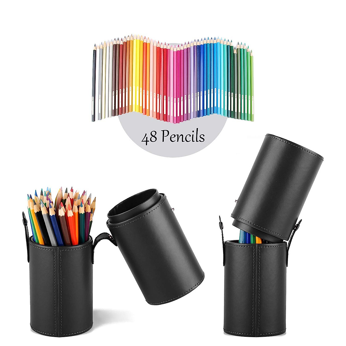 Narwey Makeup Brush Holder Travel Brushes Case Bag Cup Storage Dustproof for Women (Black)