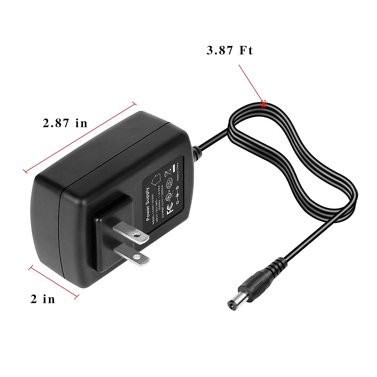 SUPERNIGHT 12V 3A Power Supply, AC 110-220V to DC 12 Volt 3 Amp 36W Adapter Transformers for LED Strip Light, CCTV Camera, Routers, Speakers, Scanner, Home Appliances etc, Jack 5.5mm X 2.1mm