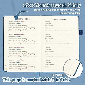 DAOFARY Address Book with Alphabetical Tabs - Small Address Keeper Book (5.3 * 7.6 in) with Inner Pocket, Hardcover Address Notebook for Store Your Important Informations (Blue Haze)