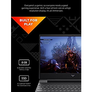 Victus by HP 15 Gaming Laptop, NVIDIA GeForce RTX 3050 Ti, 12th Gen Intel Core i7, 8 GB RAM, 512 GB SSD, Full HD IPS Display, Windows 11 Home, Backlit Keyboard, Enhanced Thermals (15-fa0020nr, 2022)