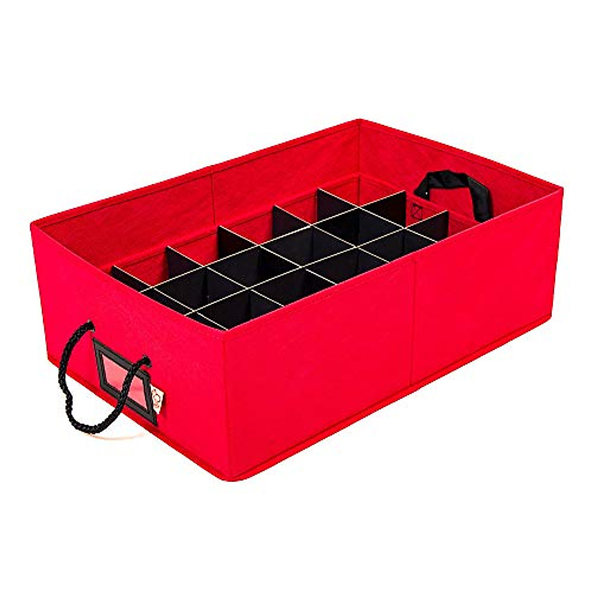 Santa's Bags [Christmas Ornament Storage Box with Dividers] - (Holds 48 Ornaments up to 3 Inches in Diameter) | Acid-Free Removable Trays with Separators | 2 Removable Trays