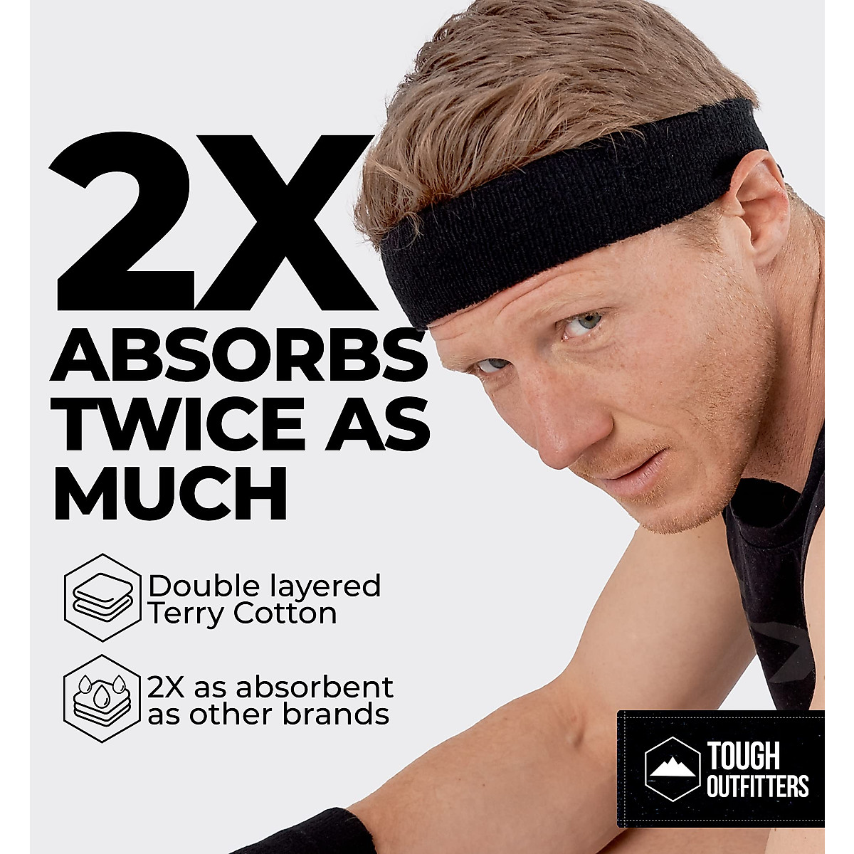 Running Headbands for Men and Women - Athletic Sweatband - Terry Cloth Bands for Basketball, Tennis, Football, Gym, Running, Cosplay & Costumes