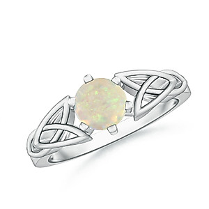 Angara Natural 0.5 Ct Opal Knot Ring for Women in Sterling Silver (Grade-AAA | Size-6mm) | October Birthstone, Birthday, Engagement, Anniversary Jewelry Gift For Women