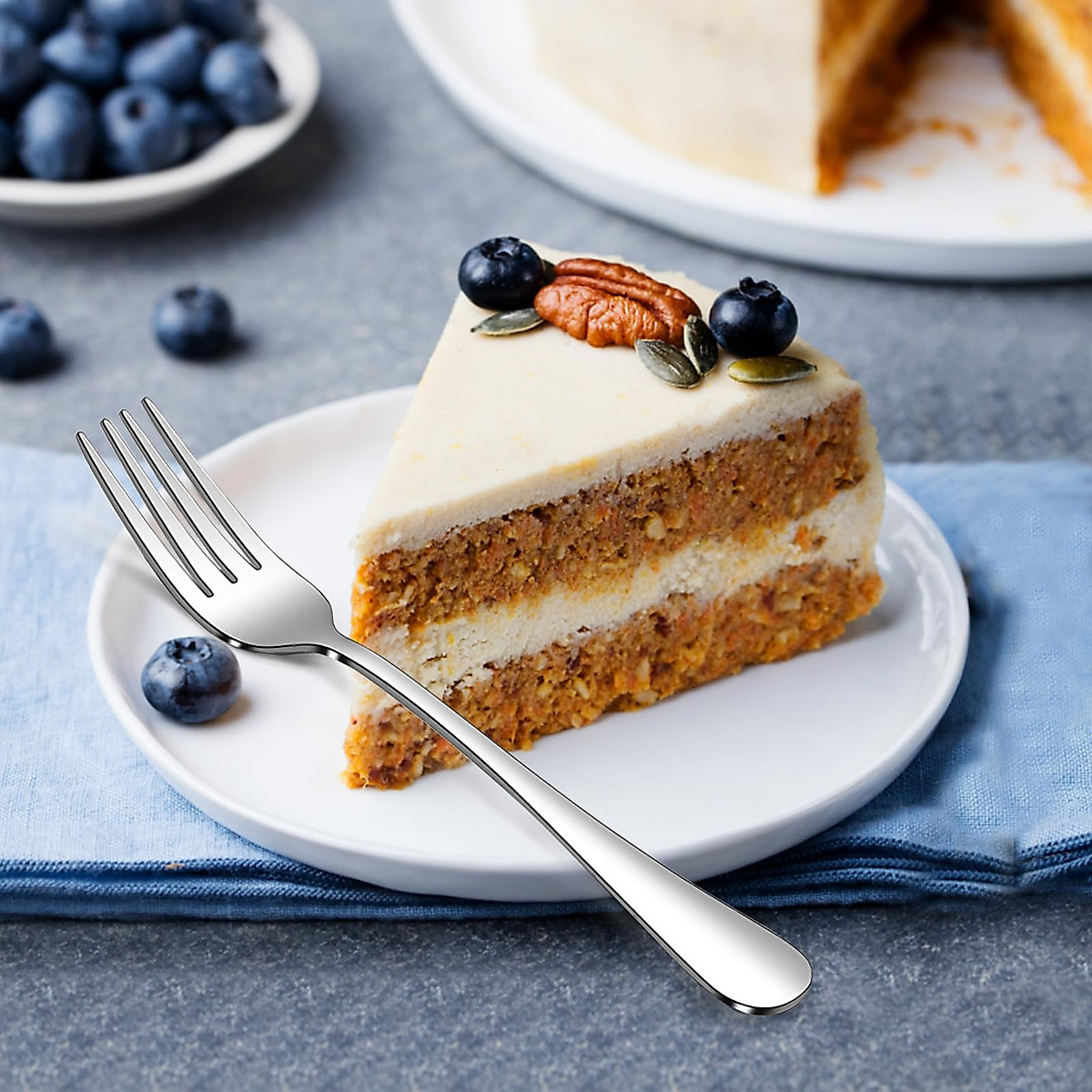 Stainless Steel Dinner Forks, Set of 12 Top Food Grade Stainless Steel Silverware Forks,Mirror Finish & Dishwasher Safe,8 Inches,Use for Home Kitchen Party Restaurant.