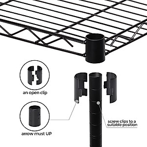 JS HANGER Wire Shelving Unit, 5-Tier Heavy Duty Height Adjustable Rolling Metal Shelves for Storage, 550 lbs Capacity, 23.23''W X 13.4''D X 71''H, Black