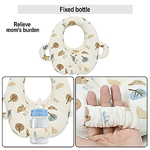 vocheer Baby Bottle Holder, Portable Support Pillow for Newborns, Baby Breastfeeding Pad，Bottle Support Cushion, Leaf