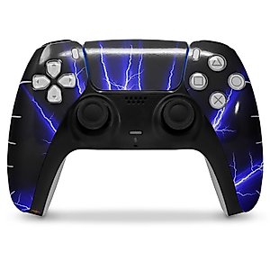 WraptorSkinz Skin Wrap compatible with Sony PS5 DualSense Controller Lightning Blue (CONTROLLER NOT INCLUDED)