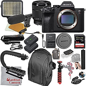Sony Alpha a7RIVA (New Model) Mirrorless Digital Camera with 28-70mm Lens Video Bundle + LED Video Light + Microphone + Extreme Speed 64GB Memory(20pc Bundle)