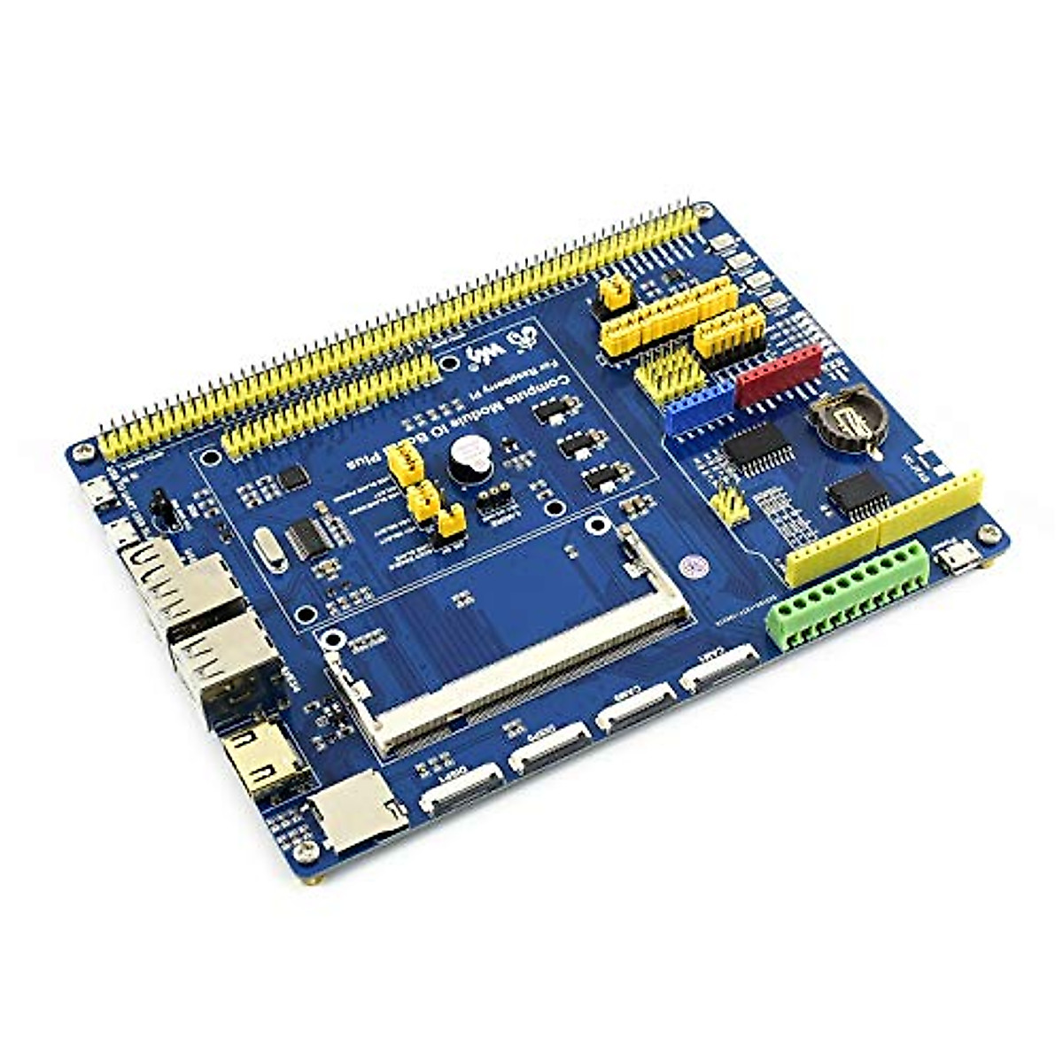 Waveshare Compute Module IO Board Plus Development Composite Breakout Board for Developing with Raspberry Pi CM4S/CM3 CM3L Various Common Use Components