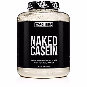 Naked Casein - Vanilla Micellar Casein Protein from US Farms - 5 Pound Bulk, GMO-Free, Gluten-Free, Soy-Free, Preservative-Free - Stimulate Muscle Growth - Enhance Recovery - 61 Servings