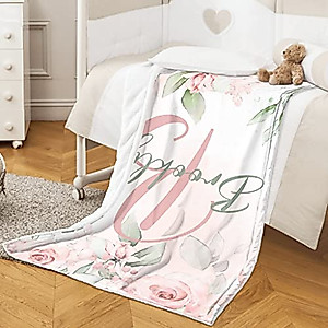 Personalized Baby Blanket for Girls Boys Custom Baby Blanket with Name Customized Name Receiving Swaddle Blanket for Infant Toddler Super Soft Fleece Blanket Kid Birthday Gift Color22,30"x40"