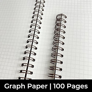 YADUO A5 Grid Spiral Notebook, Graph Paper Journal with 200 pages of Thick Paper, 2 Pack Writing Notepad for Engineering, Graphing in School&Office, 8.3 x 5.7 in, with 2 Gift Pens (Coffee)