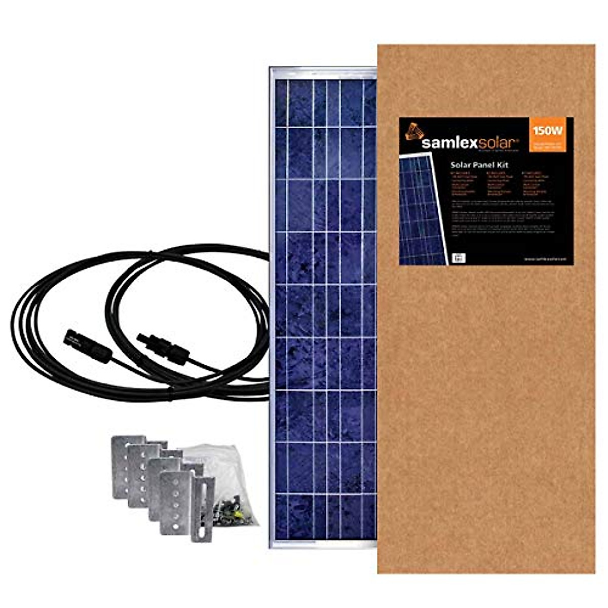 Samlex America (SSP-150-KIT) 150W Solar Panel Kit with Brackets and Connecting Wires