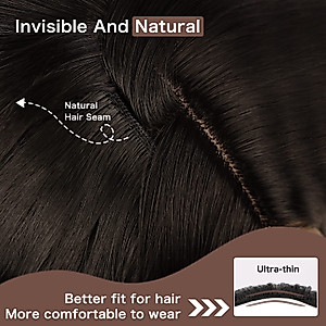 WECAN Clip In Hair Extensions 20 Inch 6pcs Copper Red Long Wavy Curly Hair Extensions Ginger Synthetic Fiber Double Weft Soft Hairpieces For Women Full Head