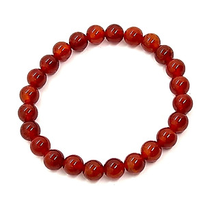 Red Dragon Vein Fire Agate Stretch Bracelet | Root Chakra | Aries Birthstone