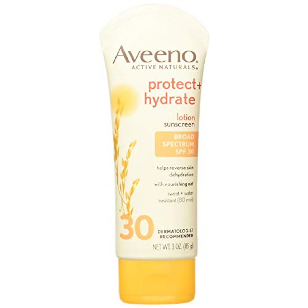 Aveeno Protect + Hydrate Moisturizing Sunscreen Lotion with Broad Spectrum SPF 30 & Antioxidant Oat, Oil-Free, Sweat- & Water-Resistant Sun Protection, Travel-Size, 3 oz (Pack of 2)
